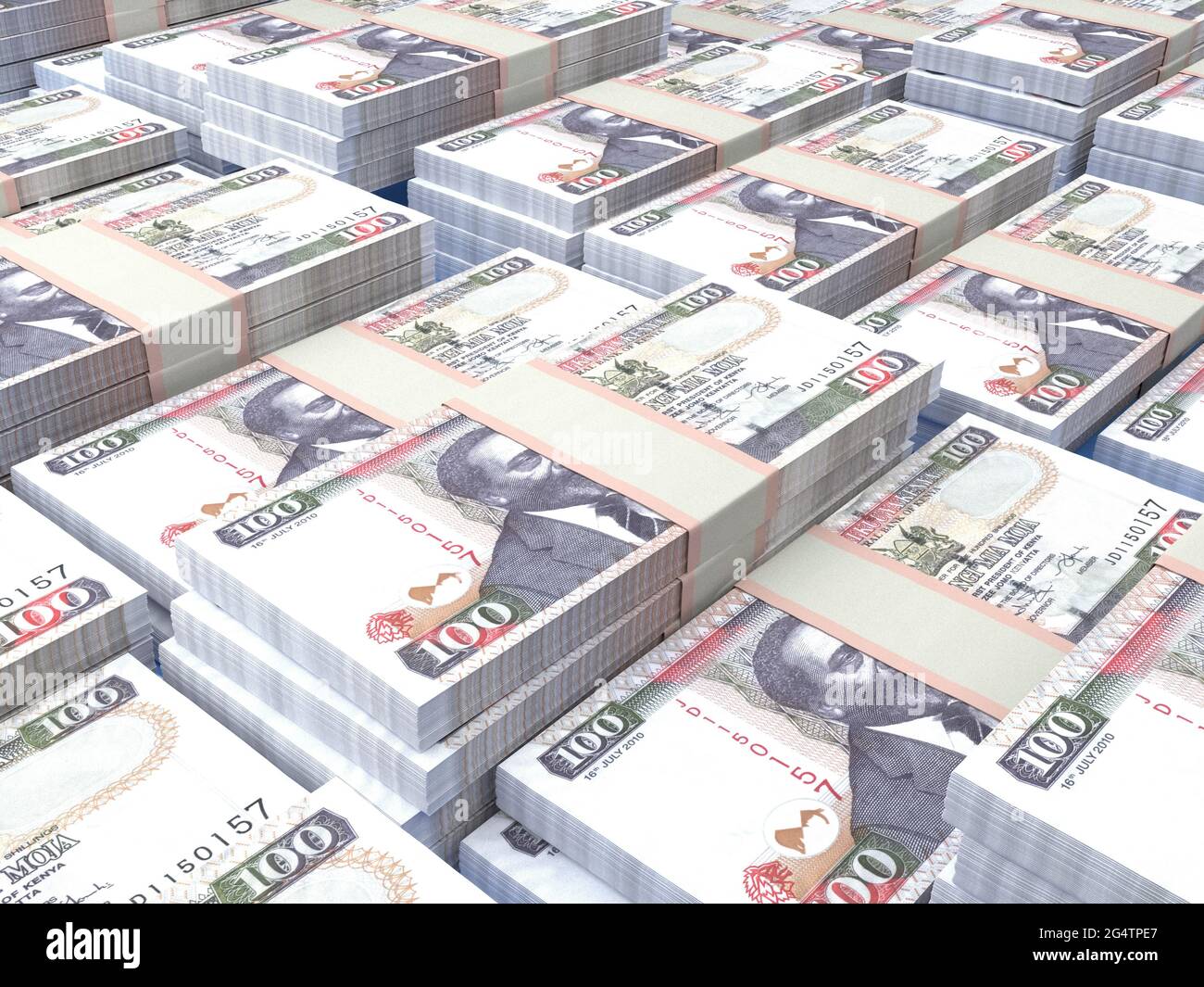 Money of Kenya. Kenyan shilling bills. KES banknotes. 100 shillings ...