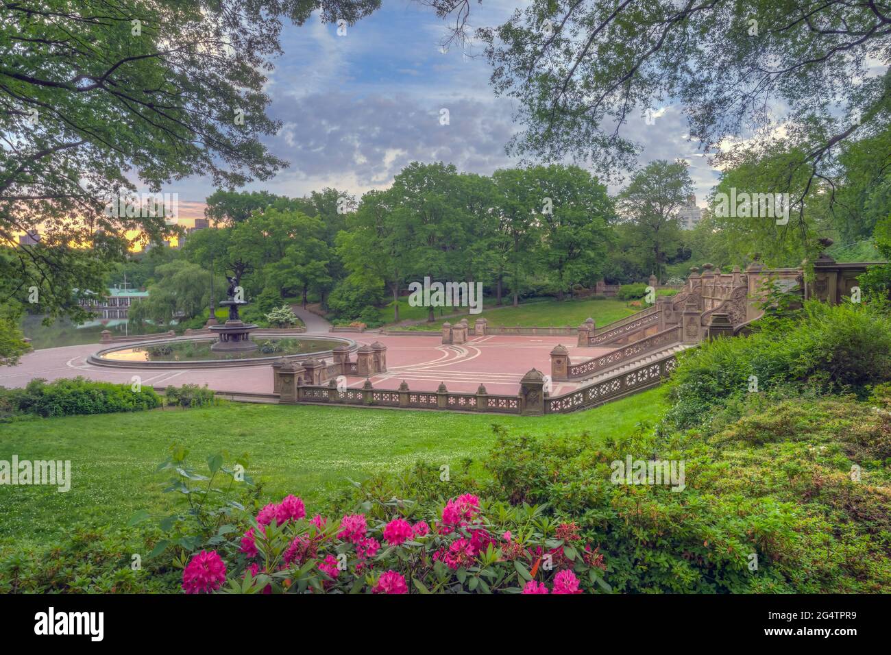 Bethesda Terrace and Fountain are two architectural features ...