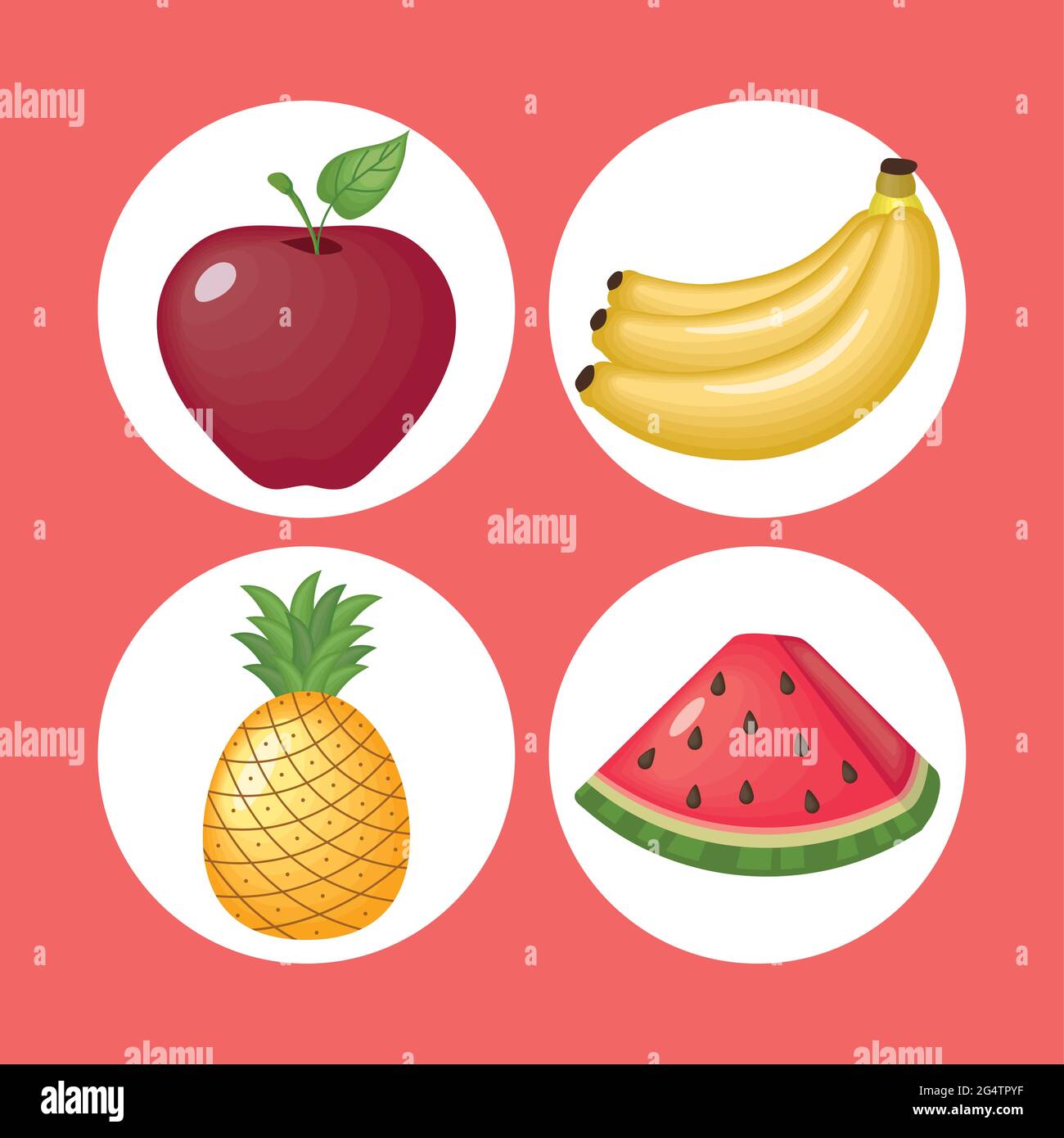 healthy organic fruits symbol set Stock Vector Image & Art - Alamy