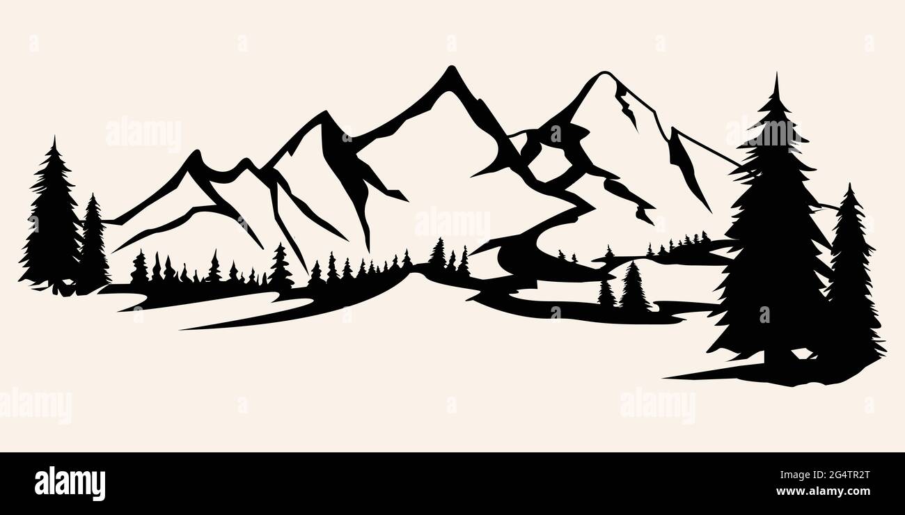 Mountains Silhouette Vector