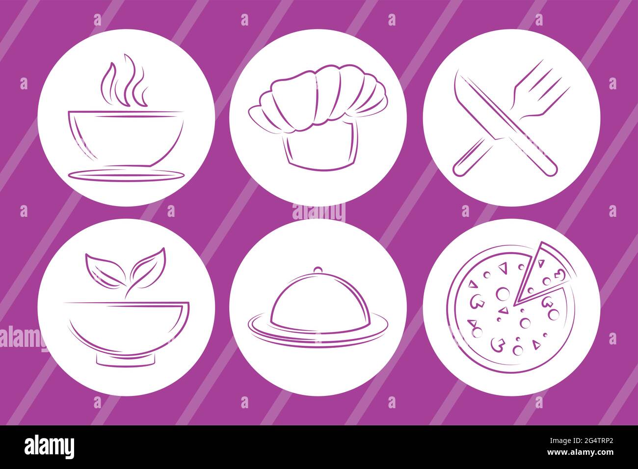 restaurant and food symbol collection in circles Stock Vector Image ...
