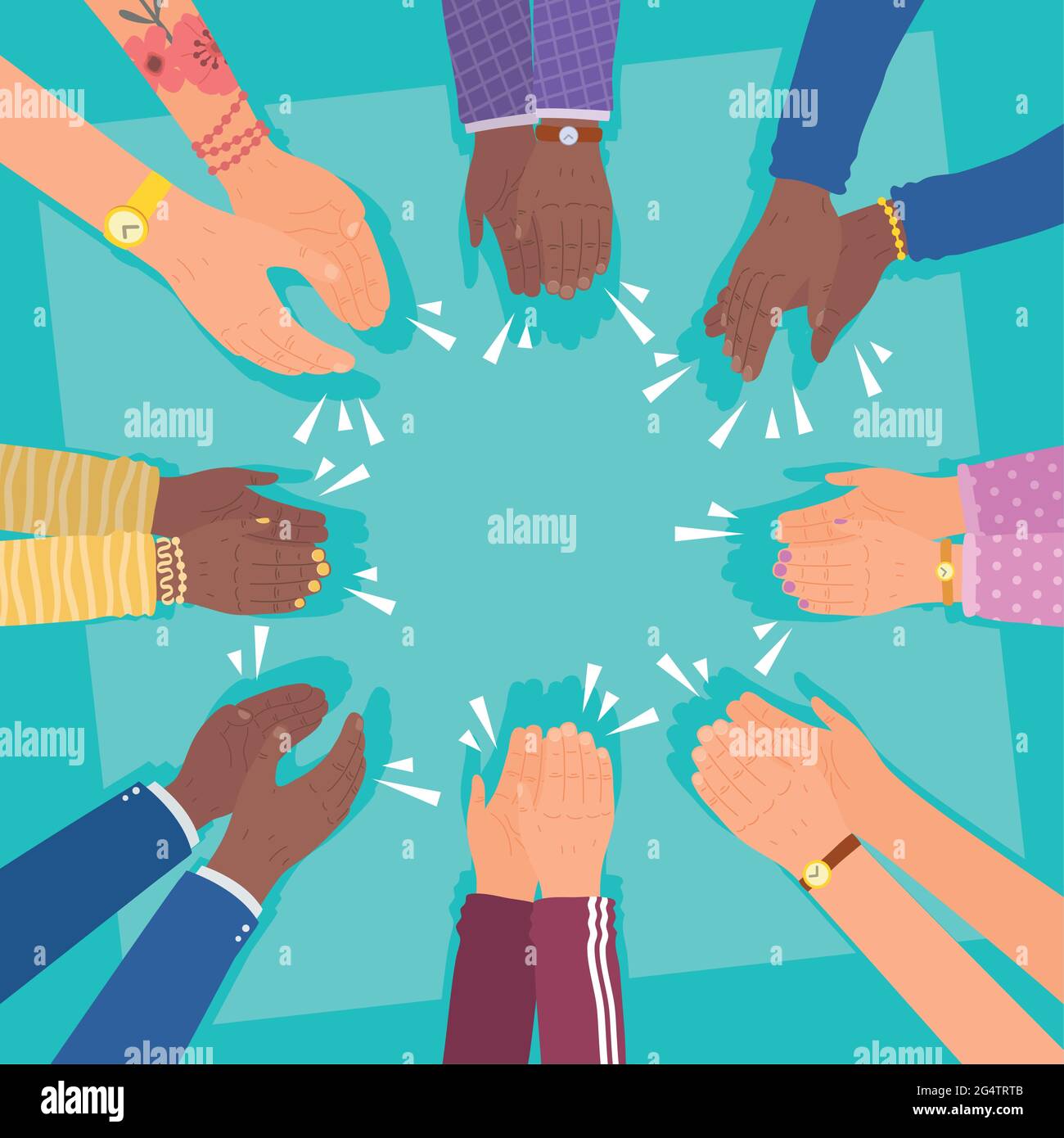hands clapping circle on blue background Stock Vector Image & Art - Alamy