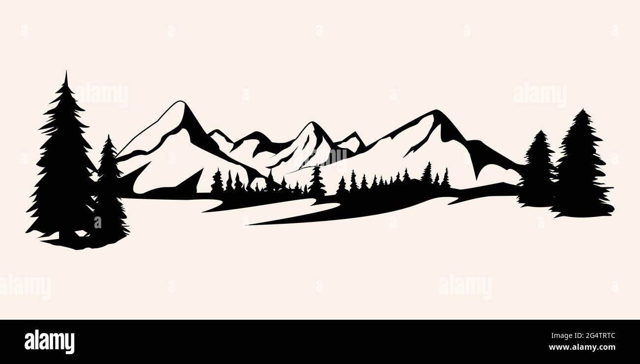 Mountain Forest Silhouette