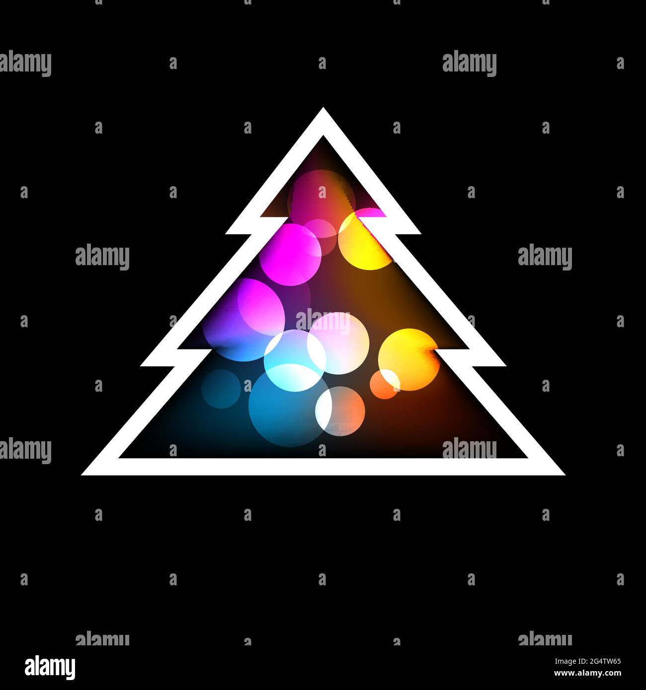Neon glowing christmas tree Stock Vector Images - Alamy