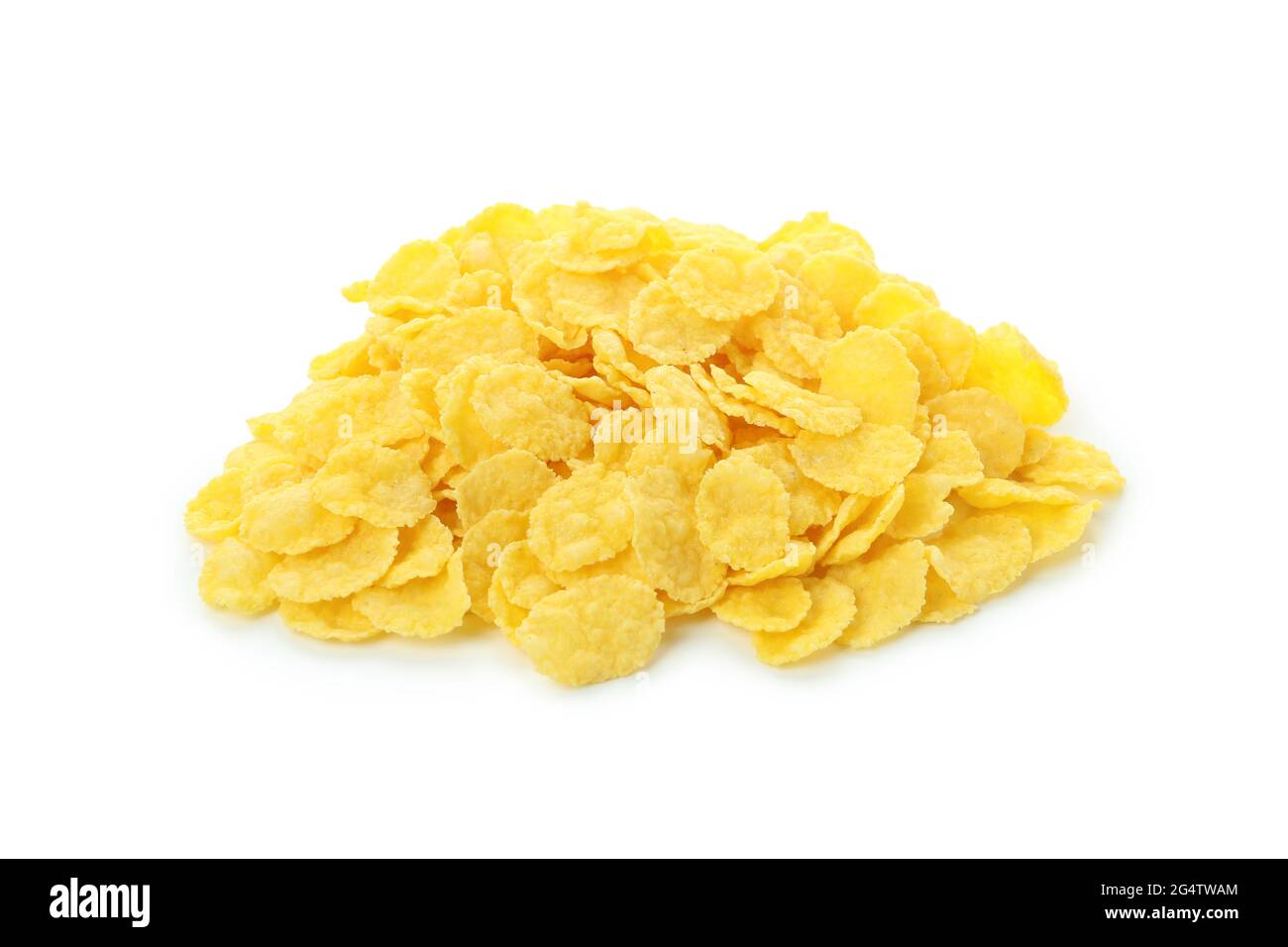 Dry uncooked corn flakes isolated on white background Stock Photo - Alamy