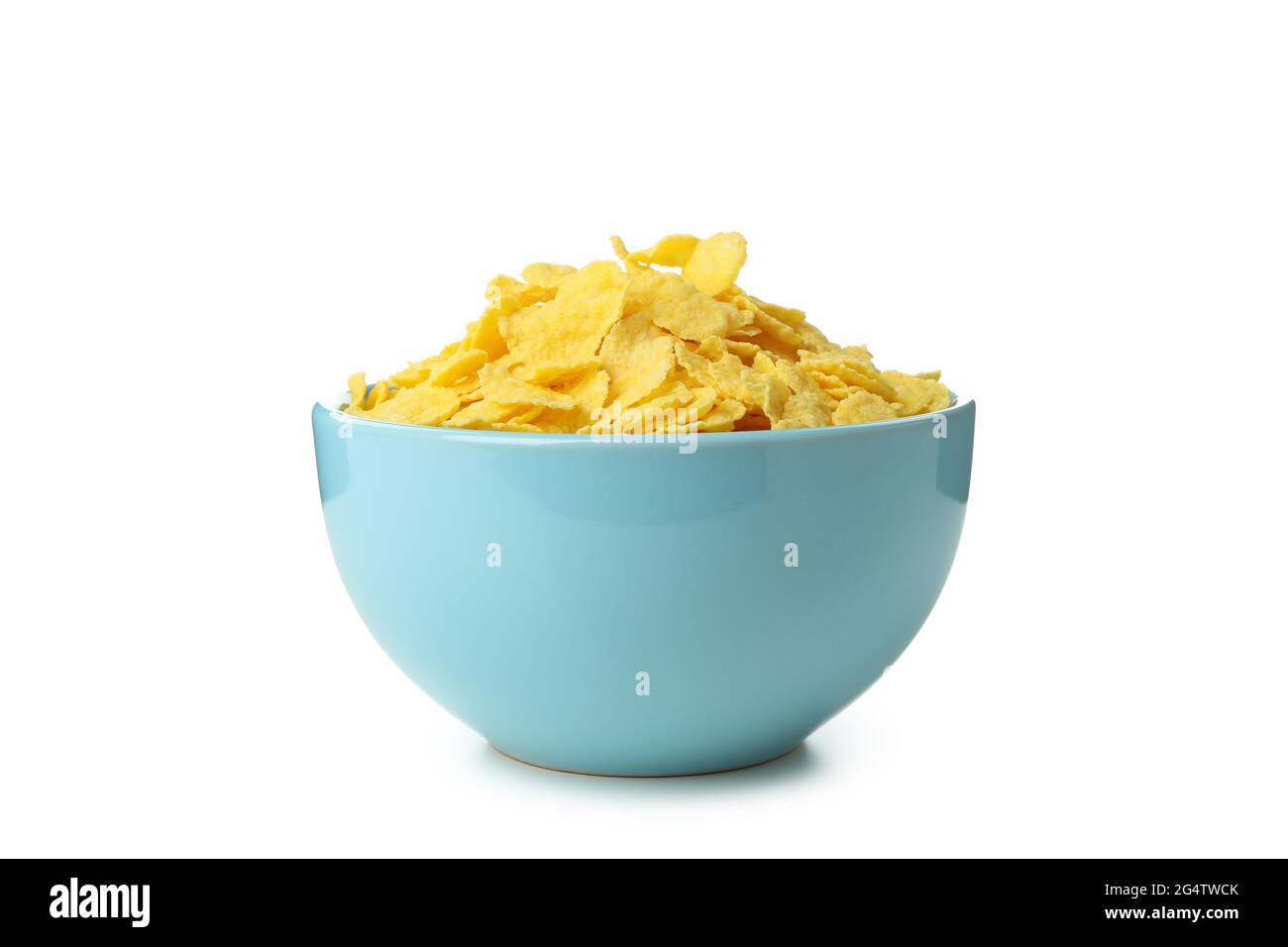 Plate of dry uncooked corn flakes isolated on white background Stock ...