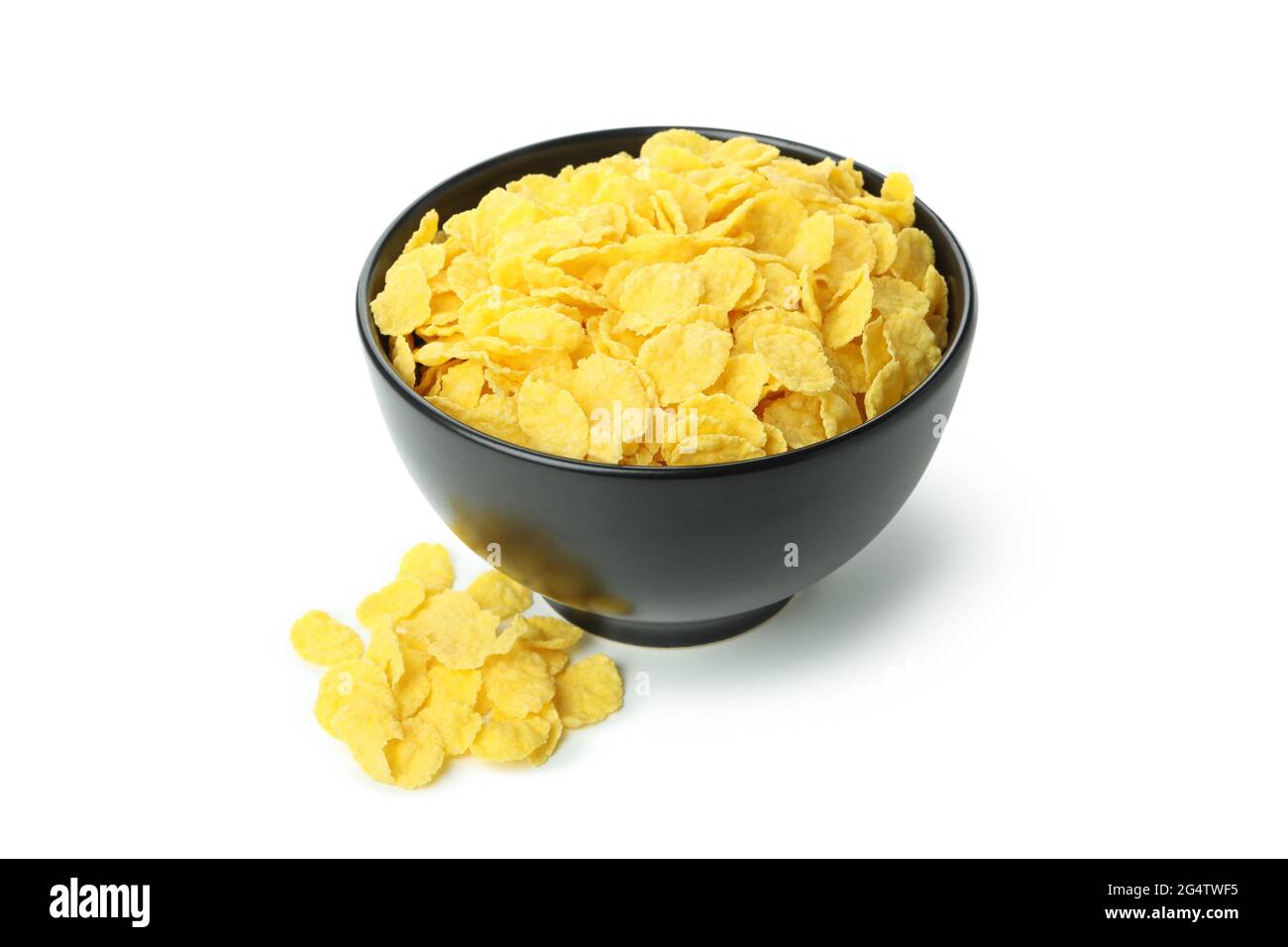 Bowl of corn flakes isolated on white background Stock Photo - Alamy