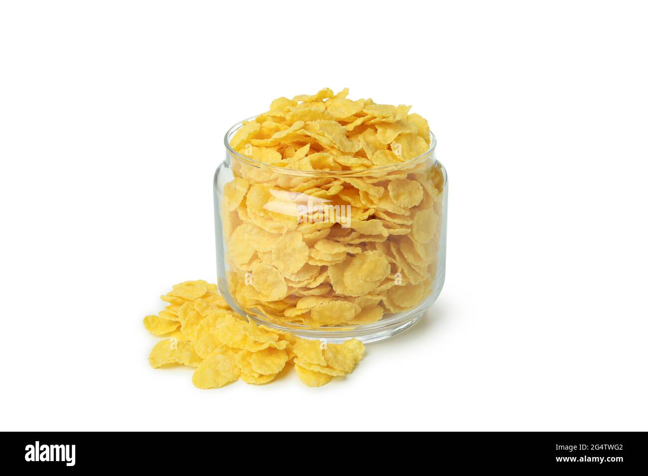 Jar of corn flakes isolated on white background Stock Photo - Alamy