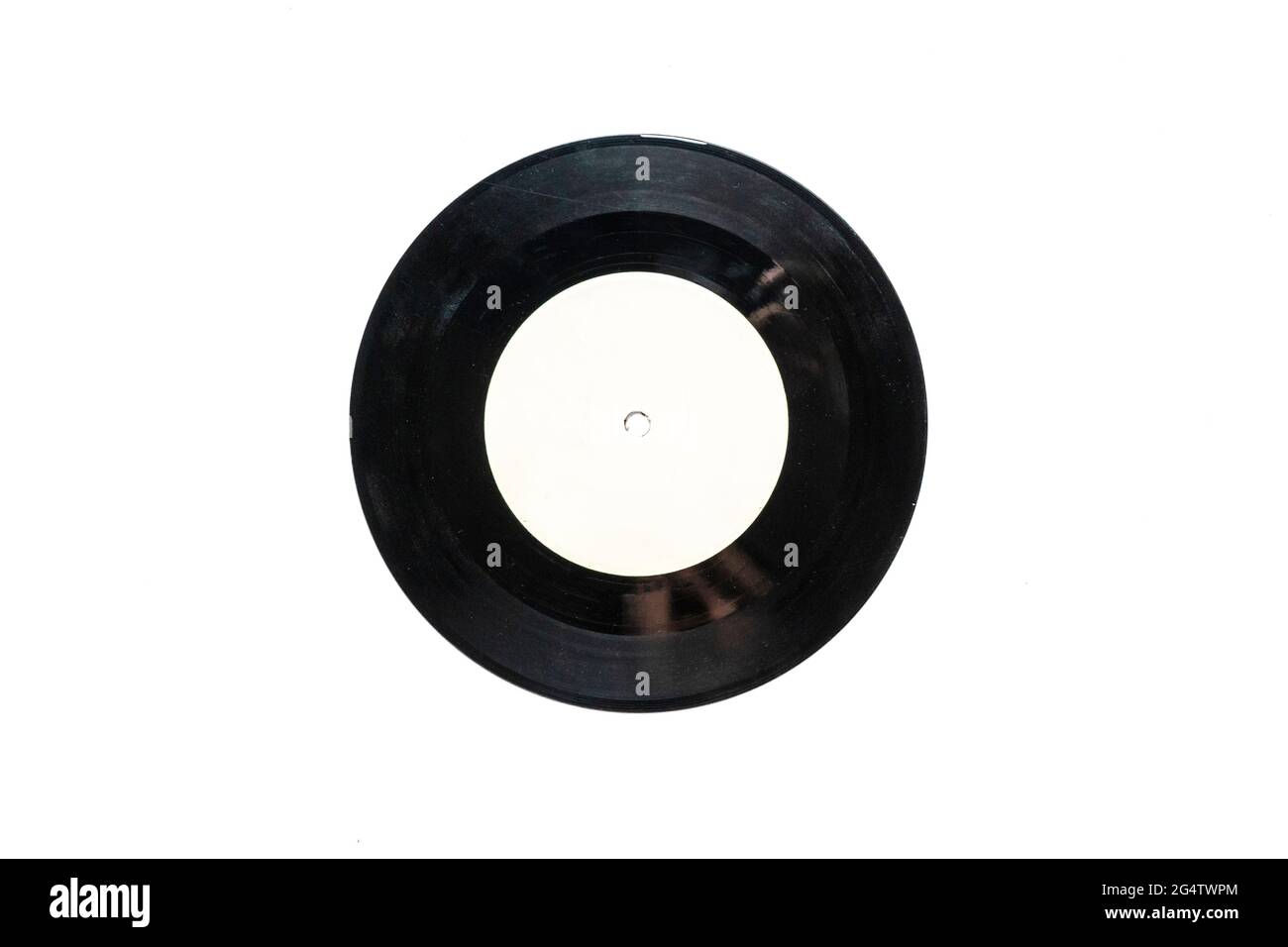 vinyl record disc with label isolated on white surface Stock Photo - Alamy