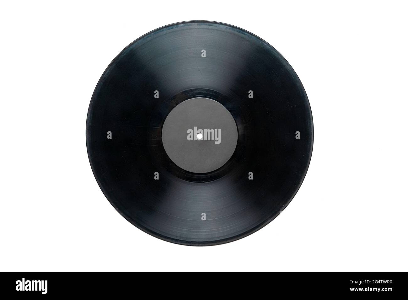 vinyl record disc with label isolated on white surface Stock Photo - Alamy