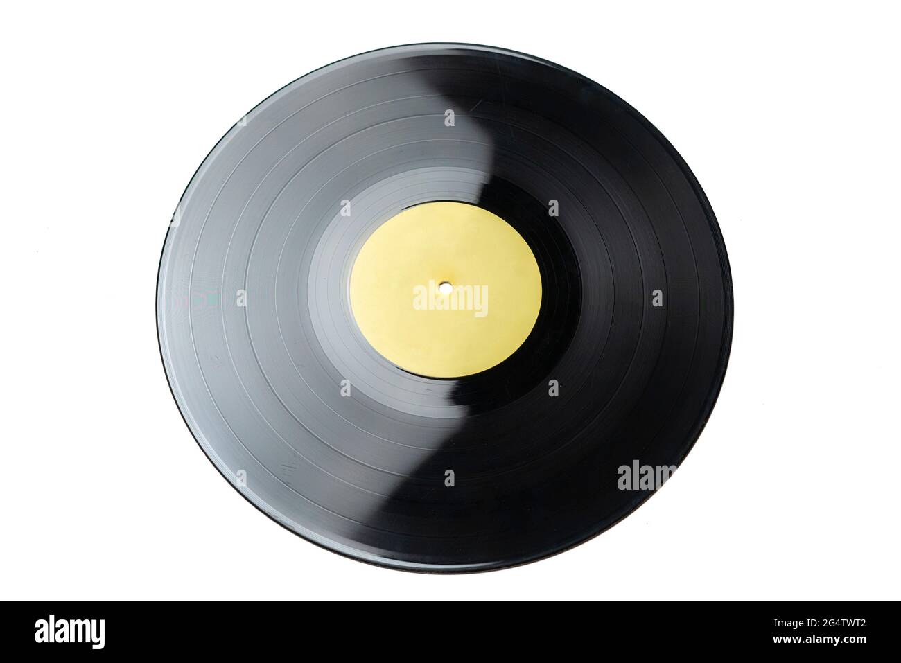 vinyl record disc with label isolated on white surface Stock Photo - Alamy