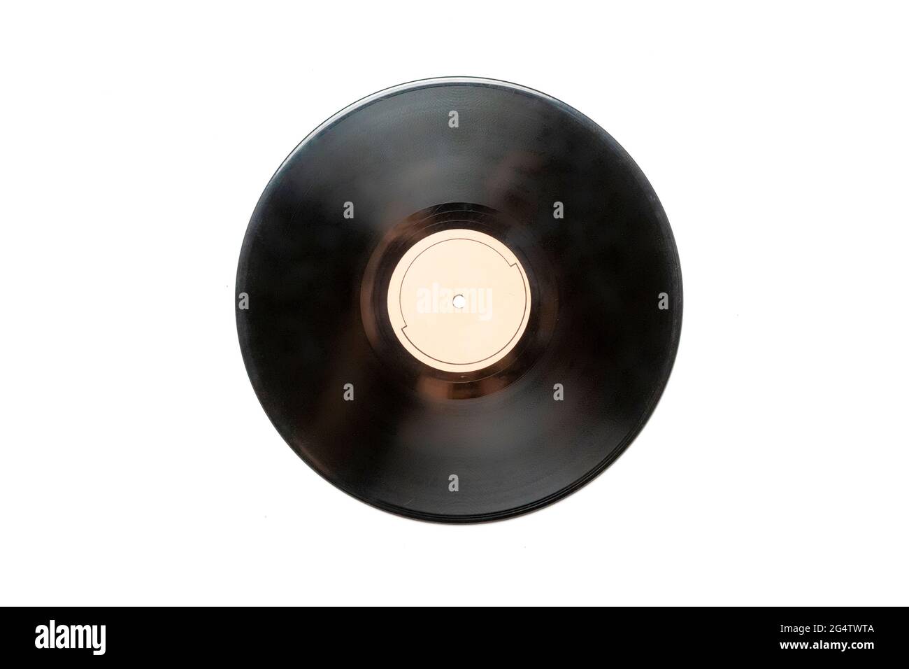 vinyl record disc with label isolated on white surface Stock Photo - Alamy