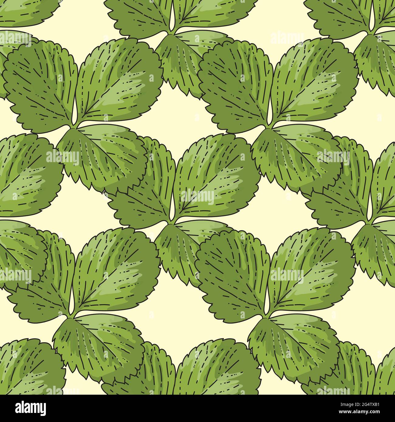 Vector pastel yellow background garden strawberries, berry flowers ...