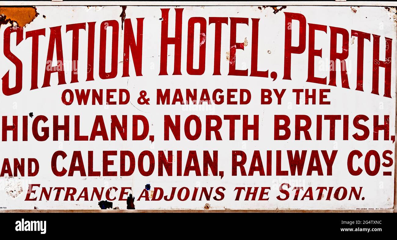 Station Hotel Perth: Old Hotel Sign on display in the National Railway ...