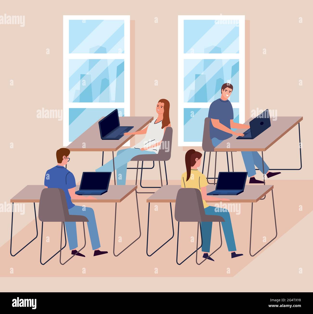 Worksite meeting Stock Vector Images - Alamy