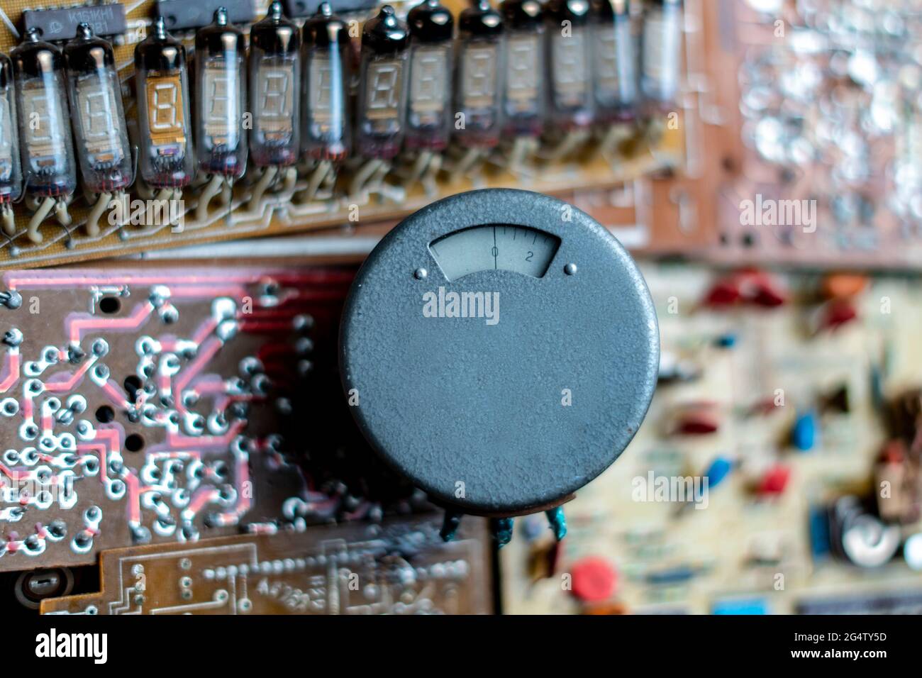 close up of old-fashioned electric scale board indicator analog Stock ...