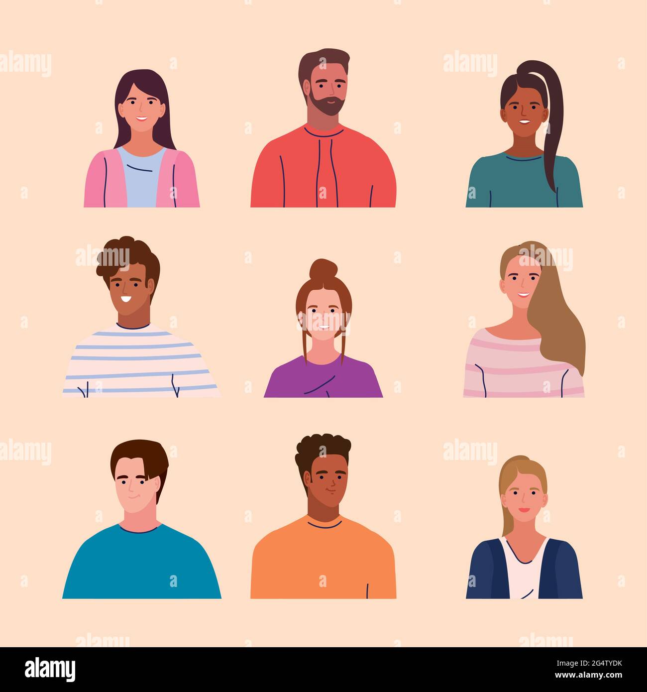smiling people profiles Stock Vector Image & Art - Alamy
