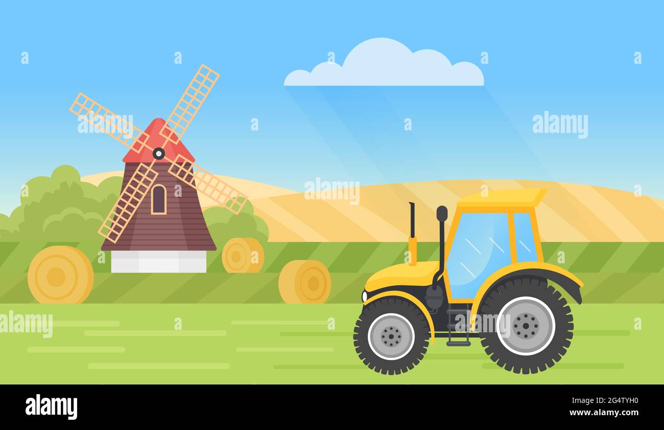 Farm in countryside on Stock Vector Images - Alamy