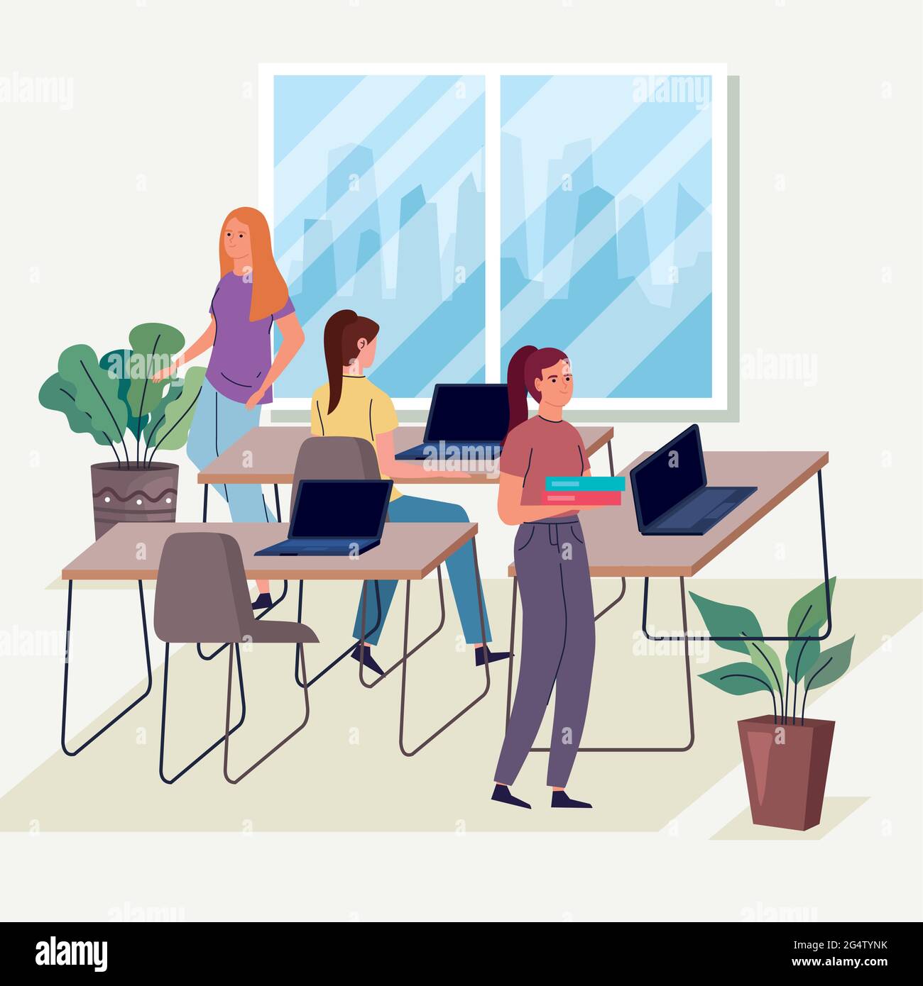 female workers in workplace Stock Vector Image & Art - Alamy