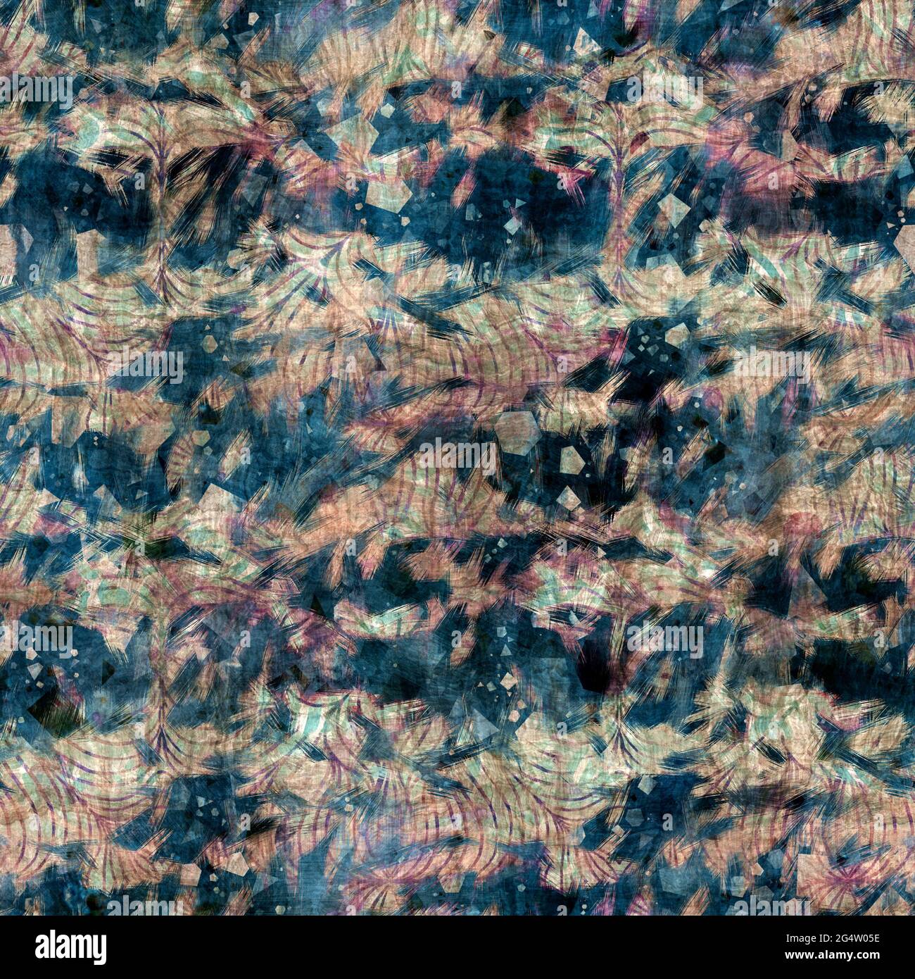 Seamless elegant mixed media pattern in navy, blue, pink, and cream ...