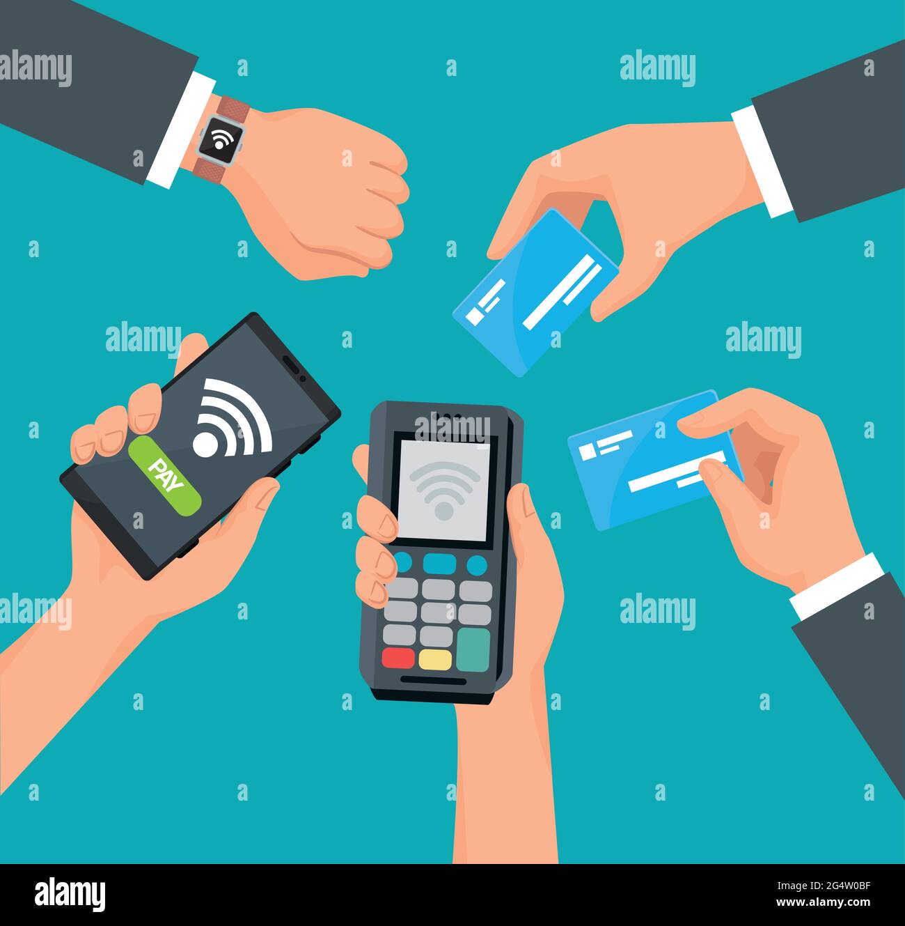 contactless and cashless payments Stock Vector Image & Art - Alamy
