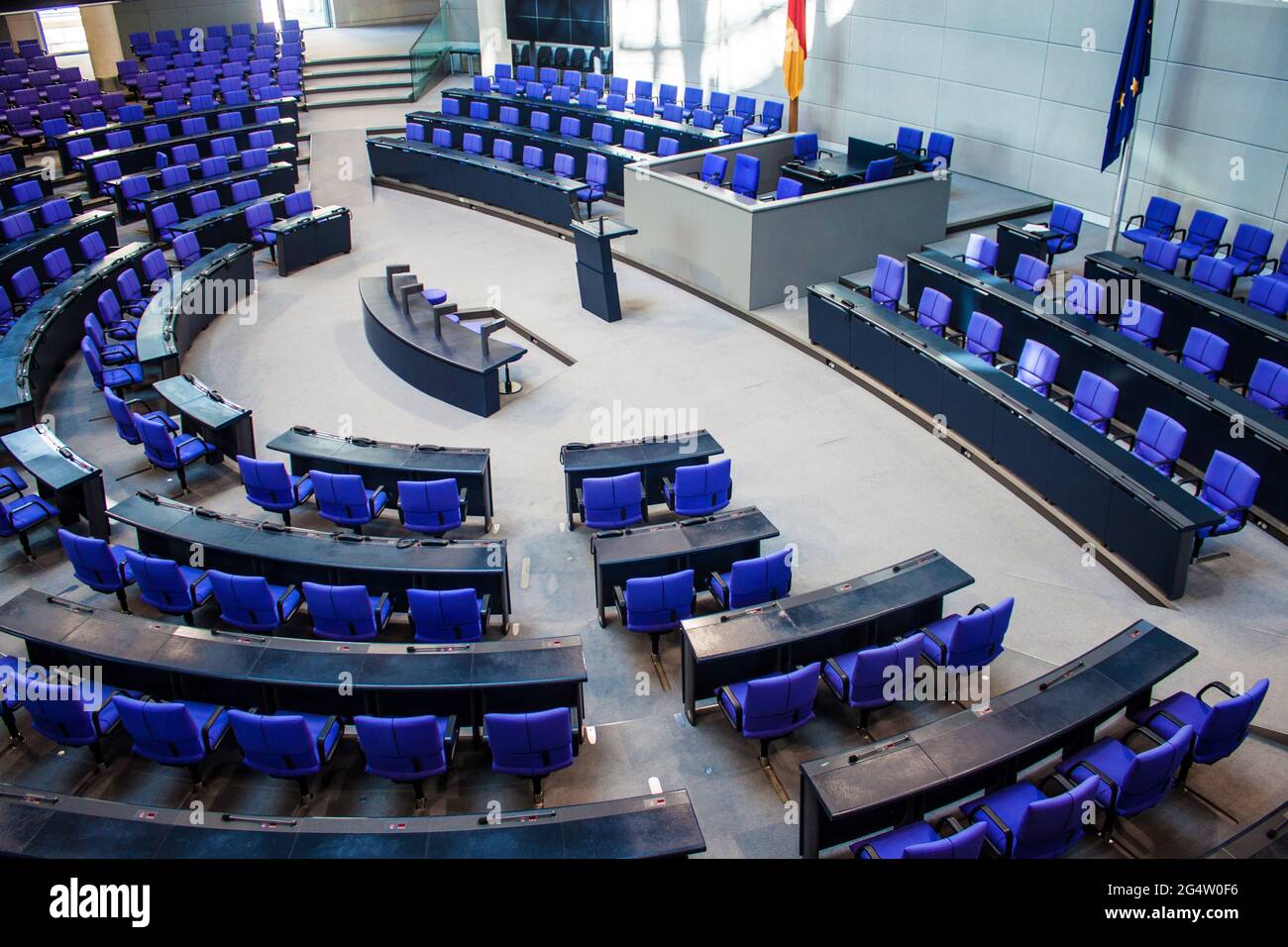 BERLIN, GERMANY - JUNE 8: Interior of Reichstag (German parliament) on ...
