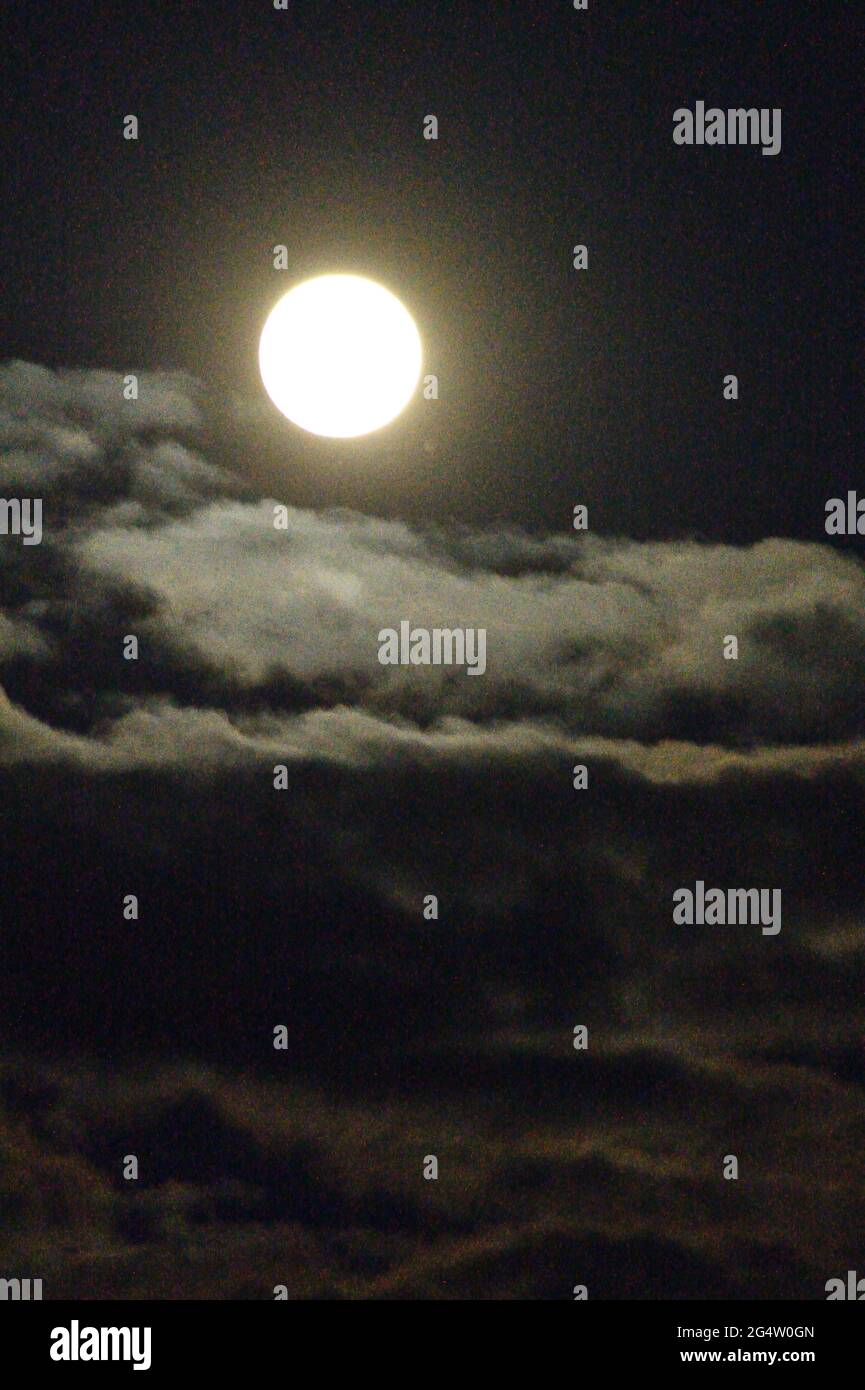 Moonlight over Cloud Formation Stock Photo - Alamy