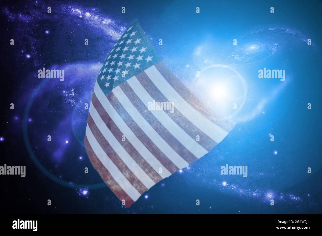 usa flag fly in outer space somewhere in galaxy. Elements of this image ...