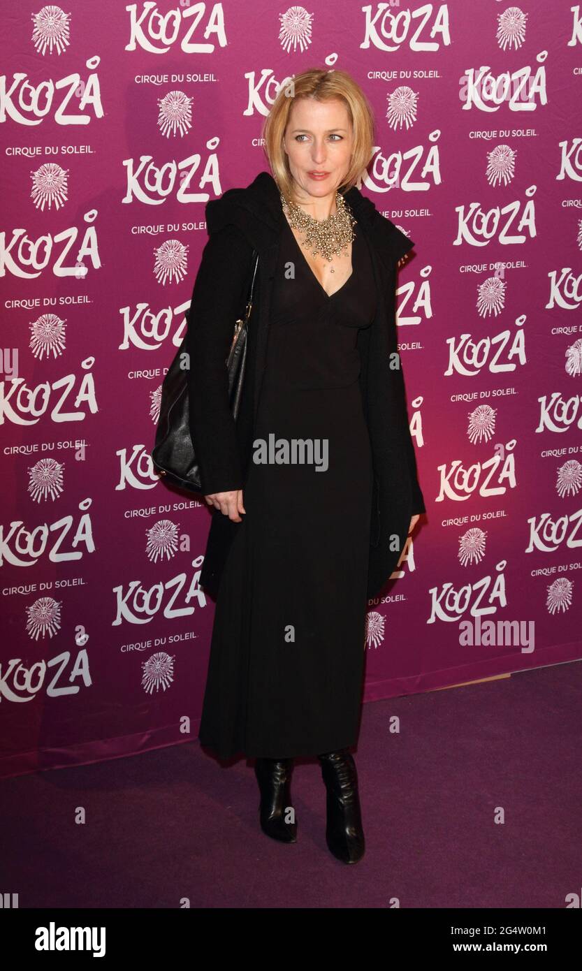 London, UK. Gillian Anderson at the VIP Night for Cirque du Soleil's ...