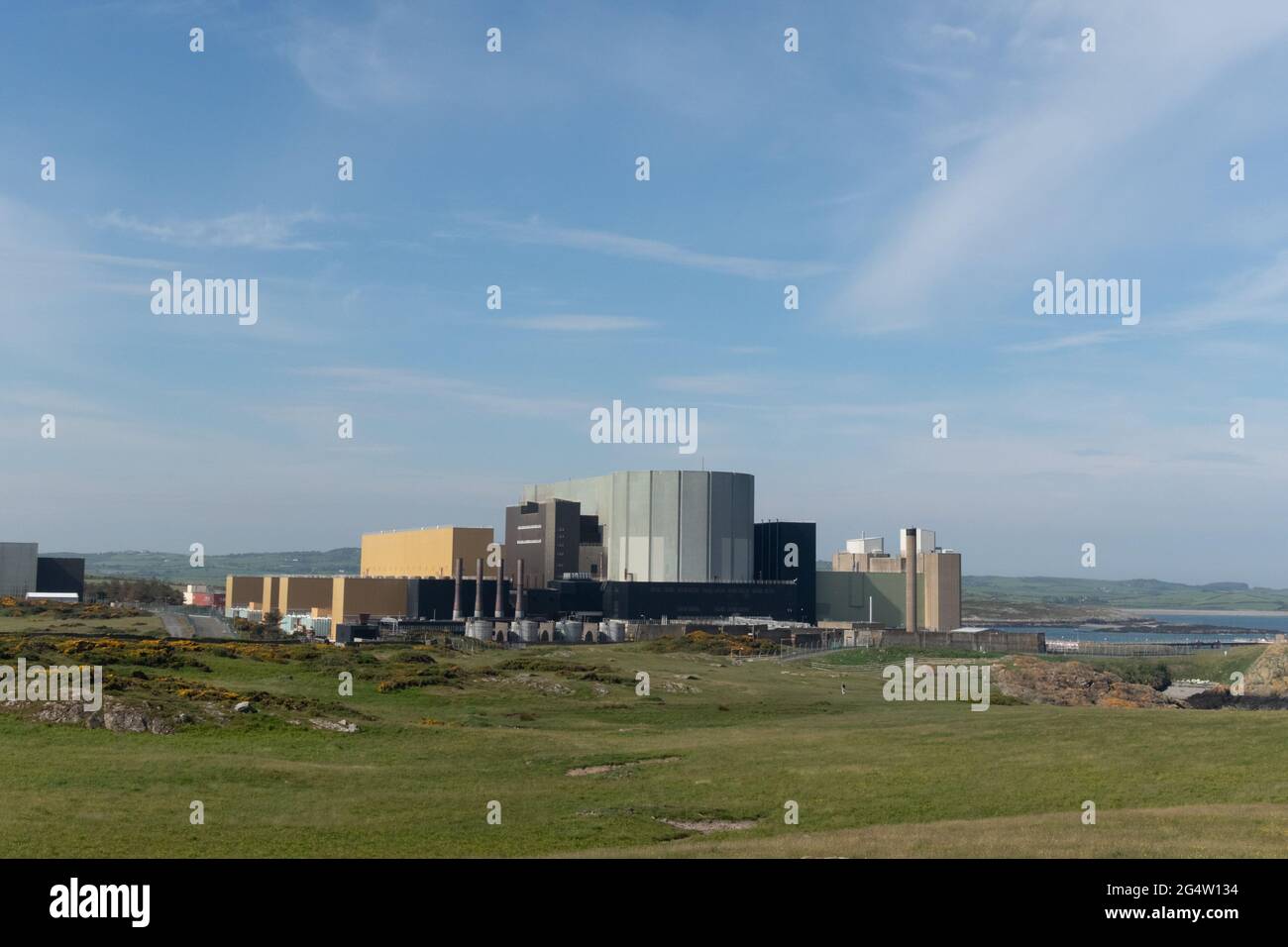 The decommissioned Magnox nuclear power station at Wylfa on the island ...