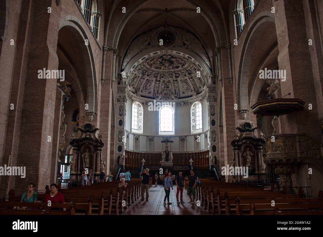 TRIER, GERMANY - AUGUST 3: Interior of Saint Peter Cathedral on August ...