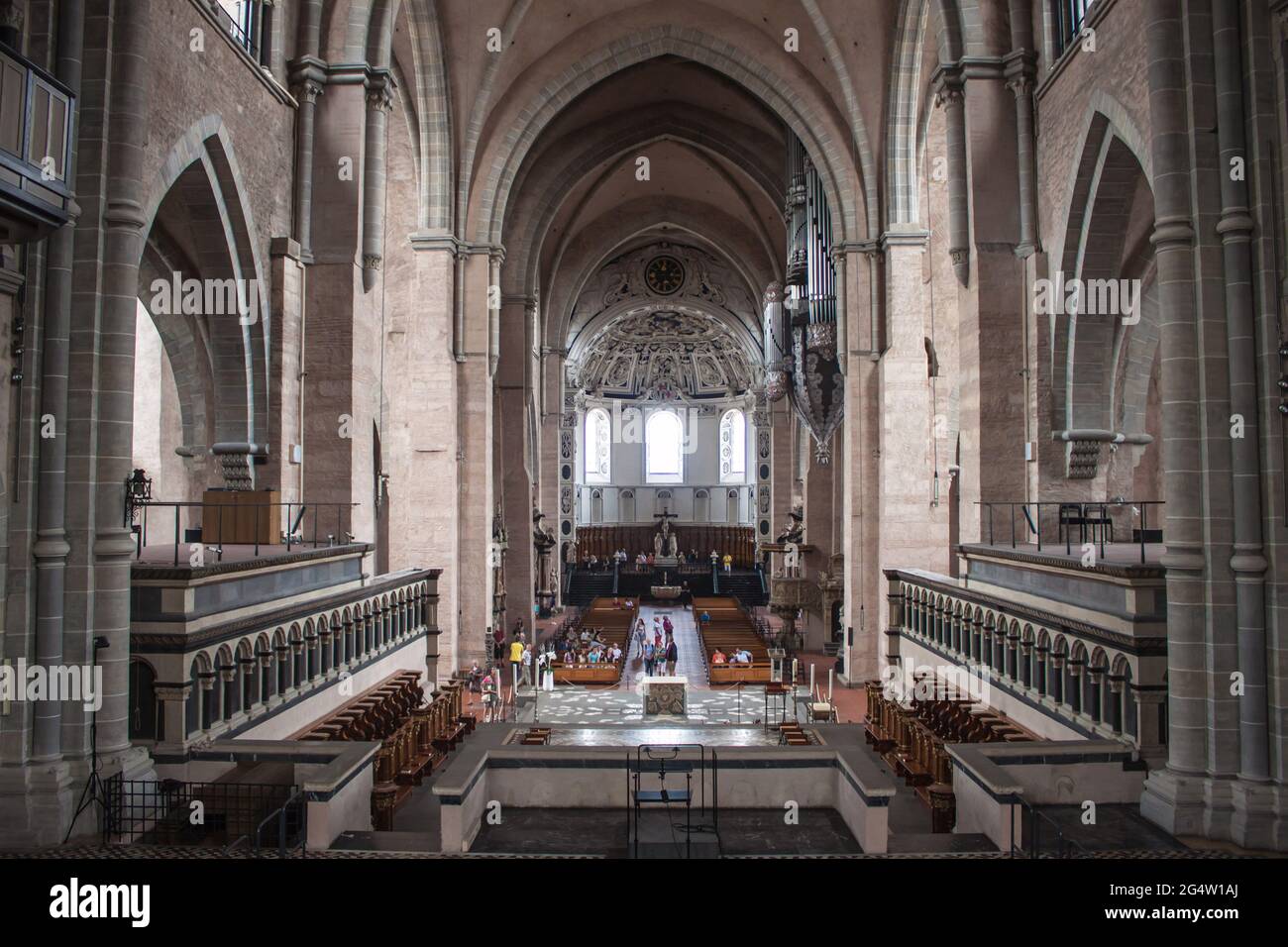TRIER, GERMANY - AUGUST 3: Interior of Saint Peter Cathedral on August ...