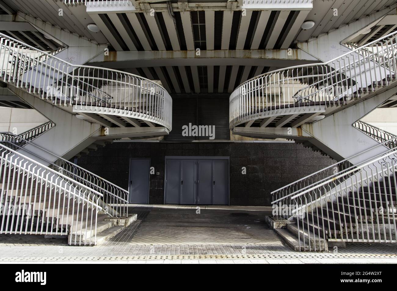 Exterior stairs detail in a modern building Stock Photo - Alamy