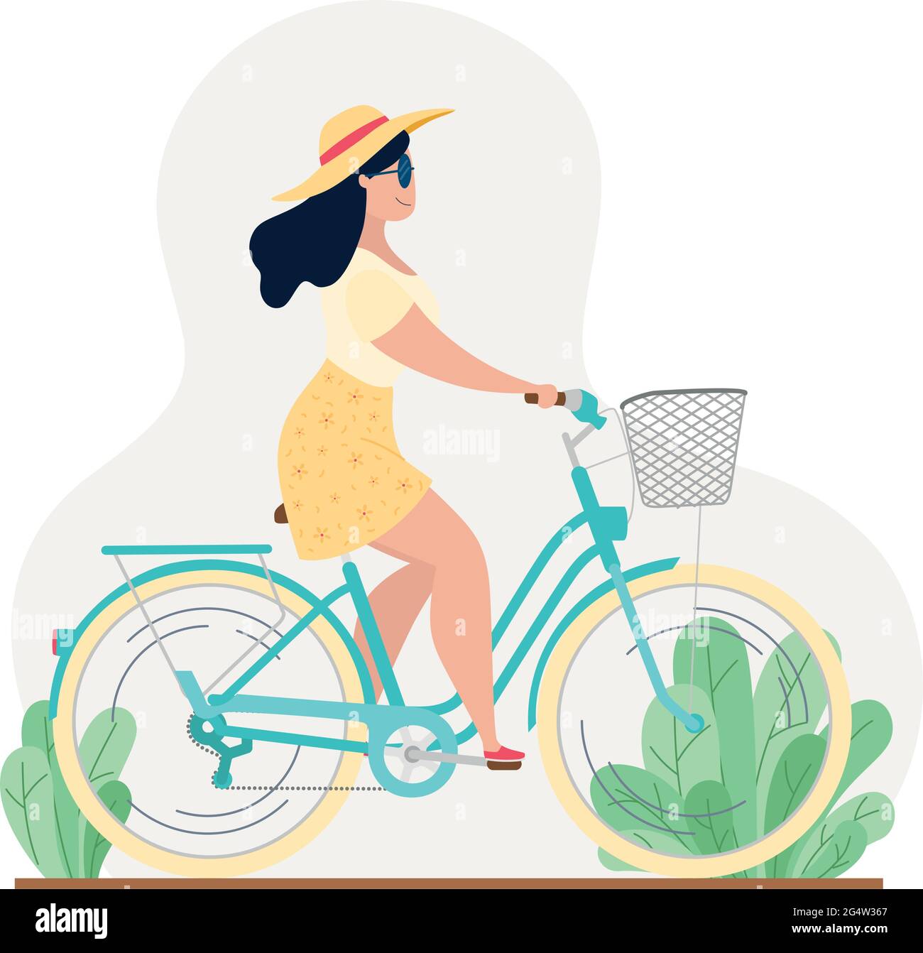 Young woman bike riding Cut Out Stock Images & Pictures - Alamy