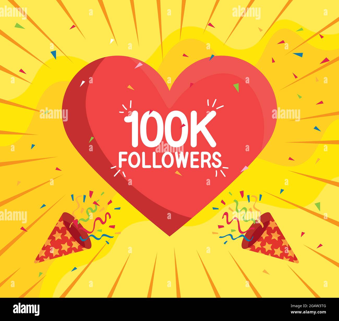 followers 100k in heart poster Stock Vector Image & Art - Alamy