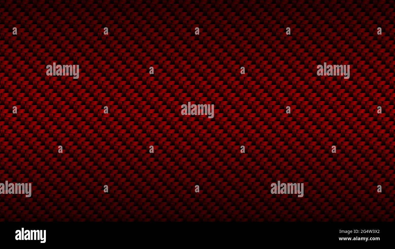 Vibrant red 2D background of woven metallic threads running diagonally ...