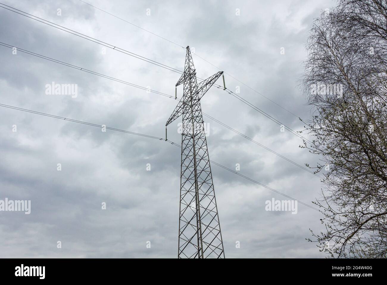 Industry. Support mast and high-voltage power line. Stock photo Stock ...