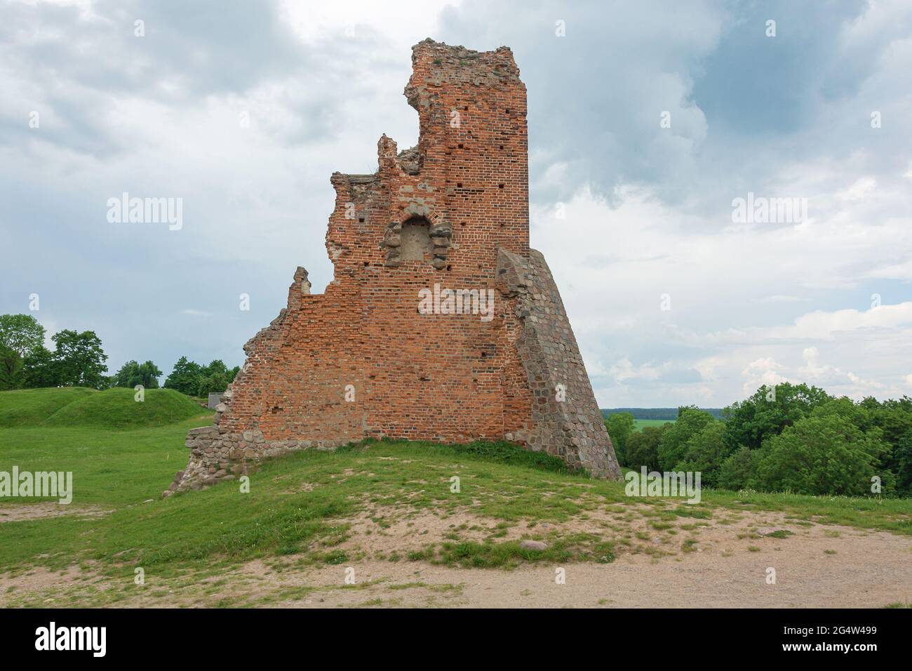 Remains of the ruins of an old fortress (Novogrudok, Belarus). Stock ...
