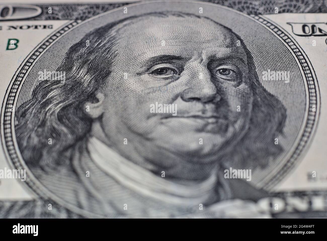benjamin franklin us dollar close up Stock Photo - Alamy
