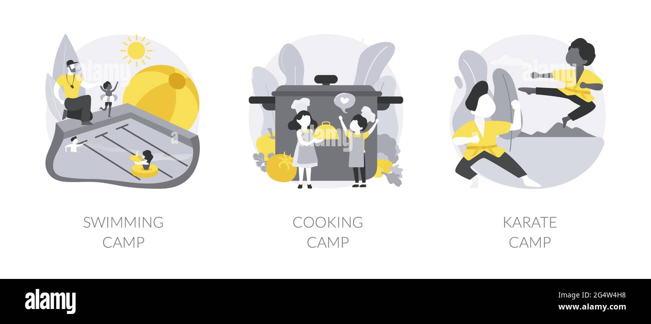 Summer programs for kids abstract concept vector illustrations Stock ...