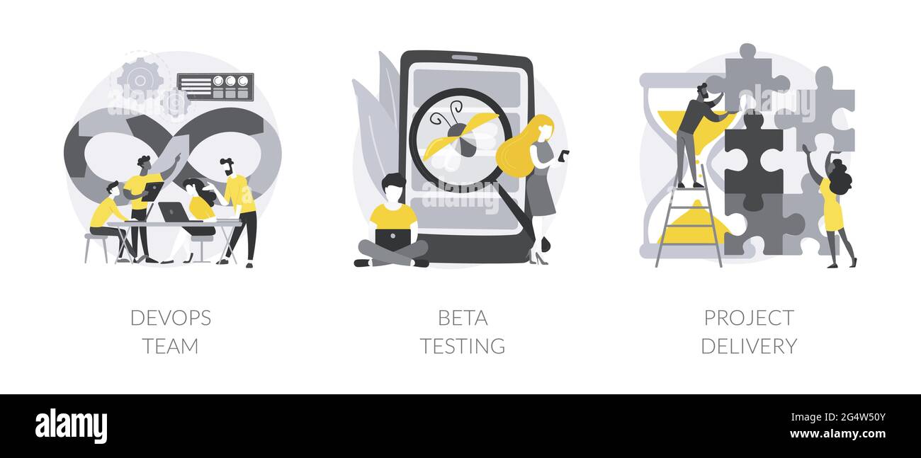 IT teamwork abstract concept vector illustrations Stock Vector Image ...