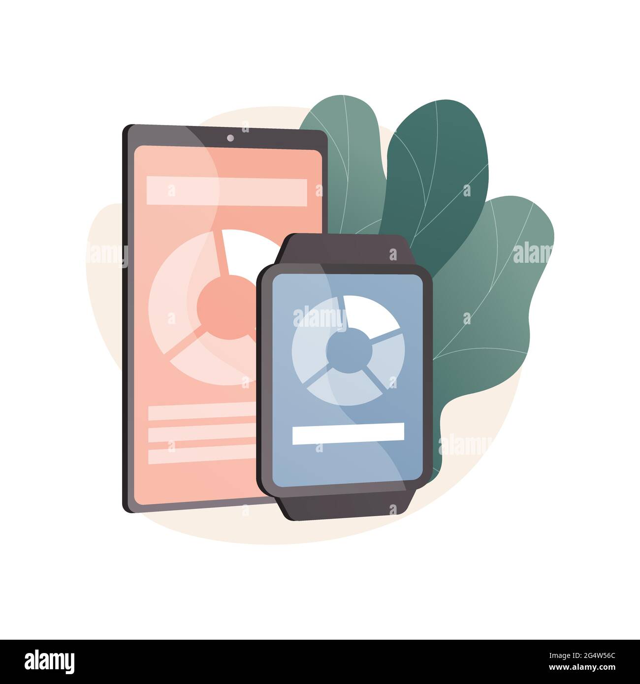 Wearable mobile app development abstract concept vector illustration ...
