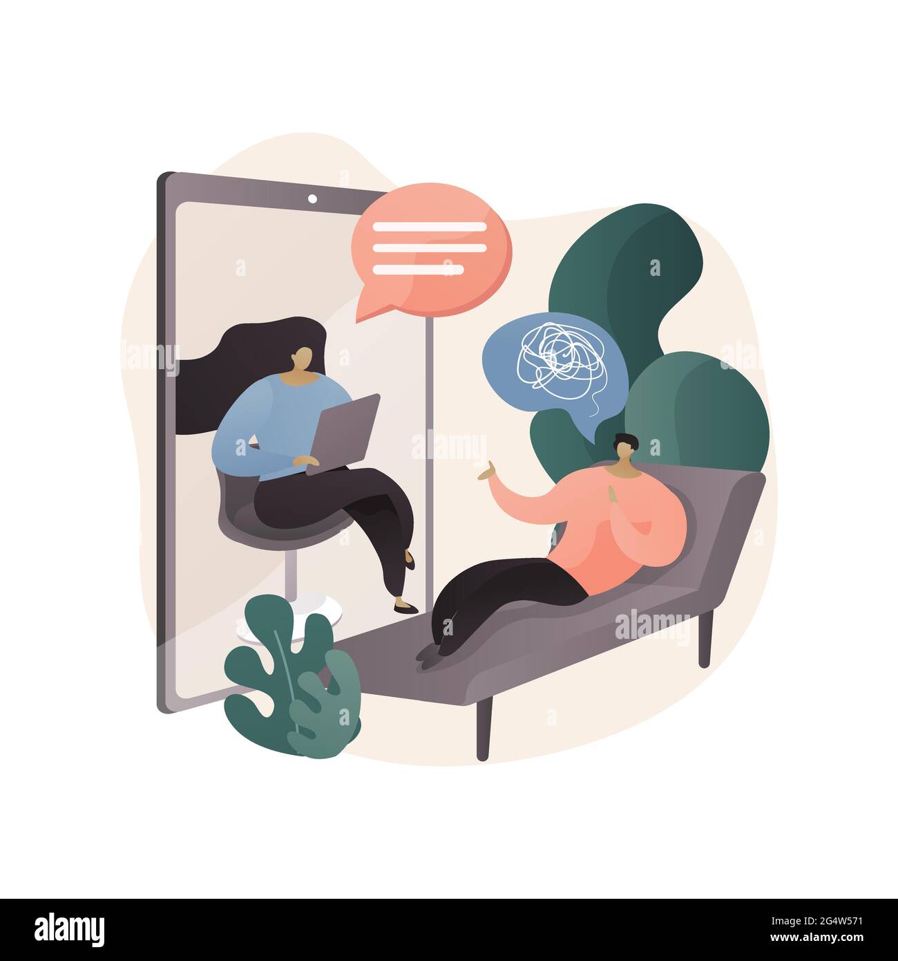 Online therapy abstract concept vector illustration Stock Vector Image ...