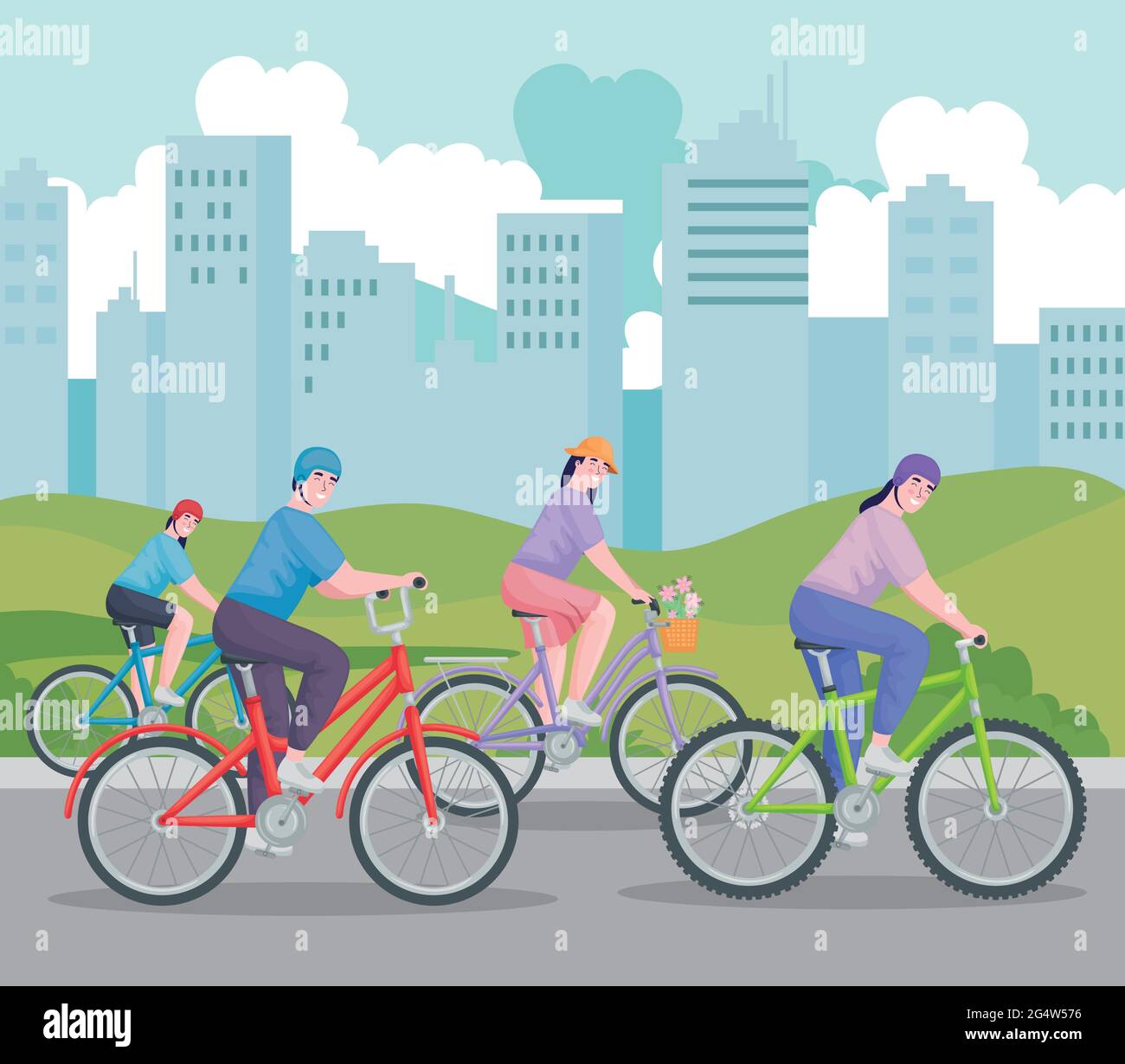 people riding bike Stock Vector Image & Art - Alamy