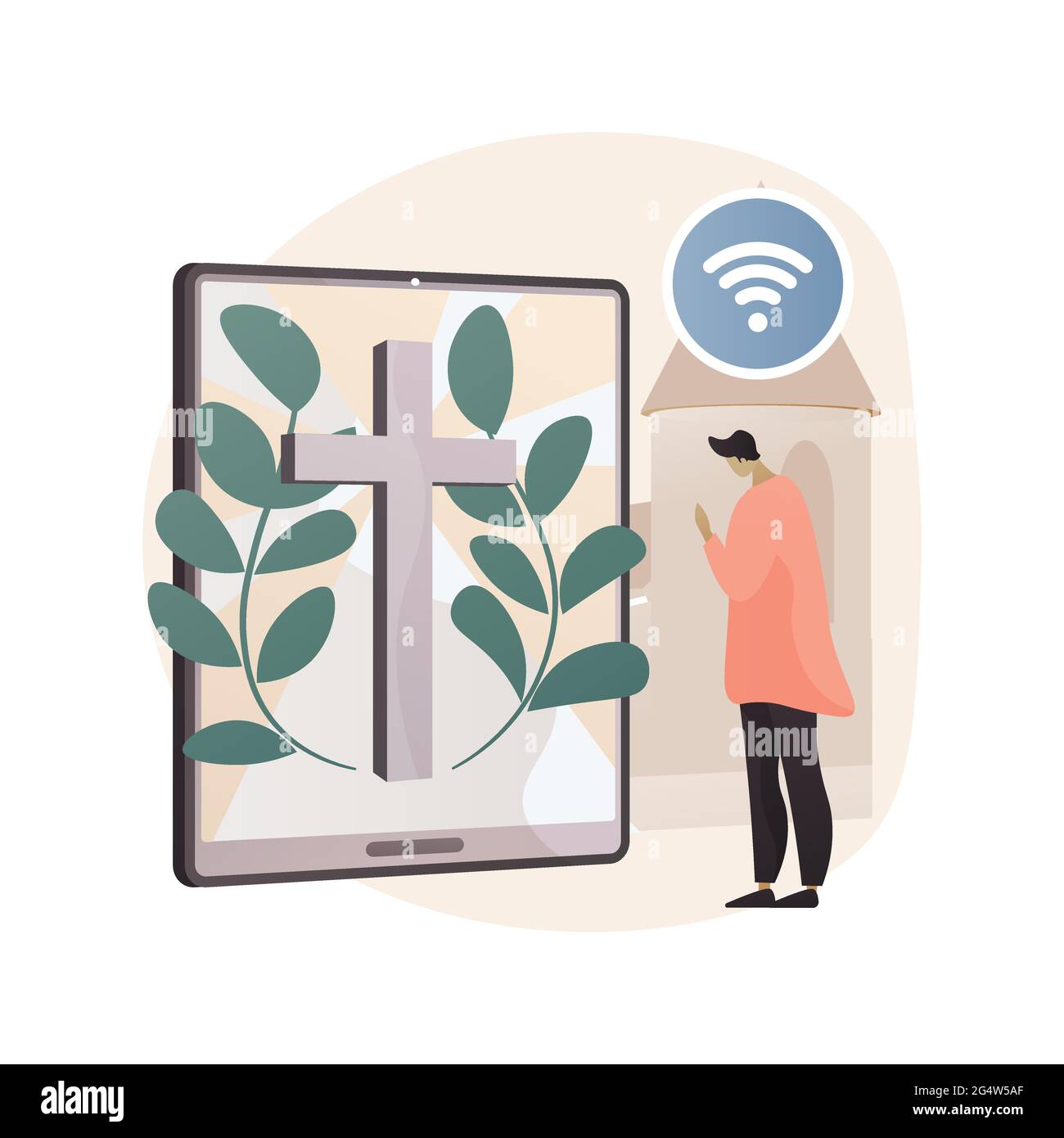 Online church abstract concept vector illustration Stock Vector Image ...