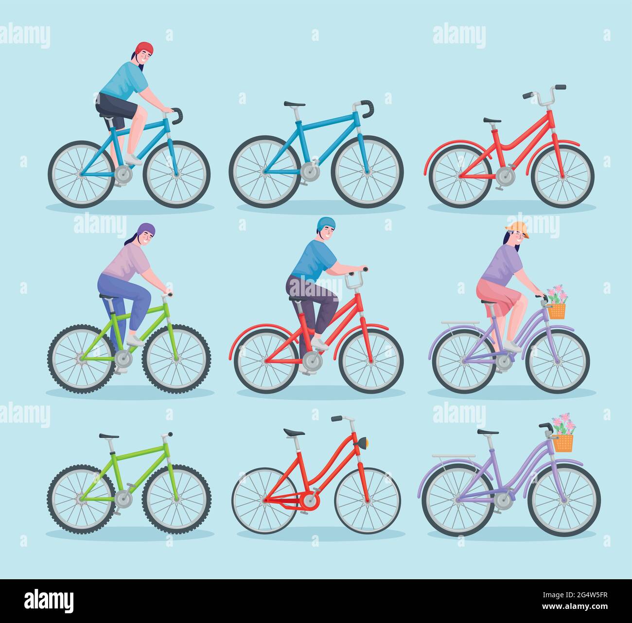 People and cycles Stock Vector Images - Alamy