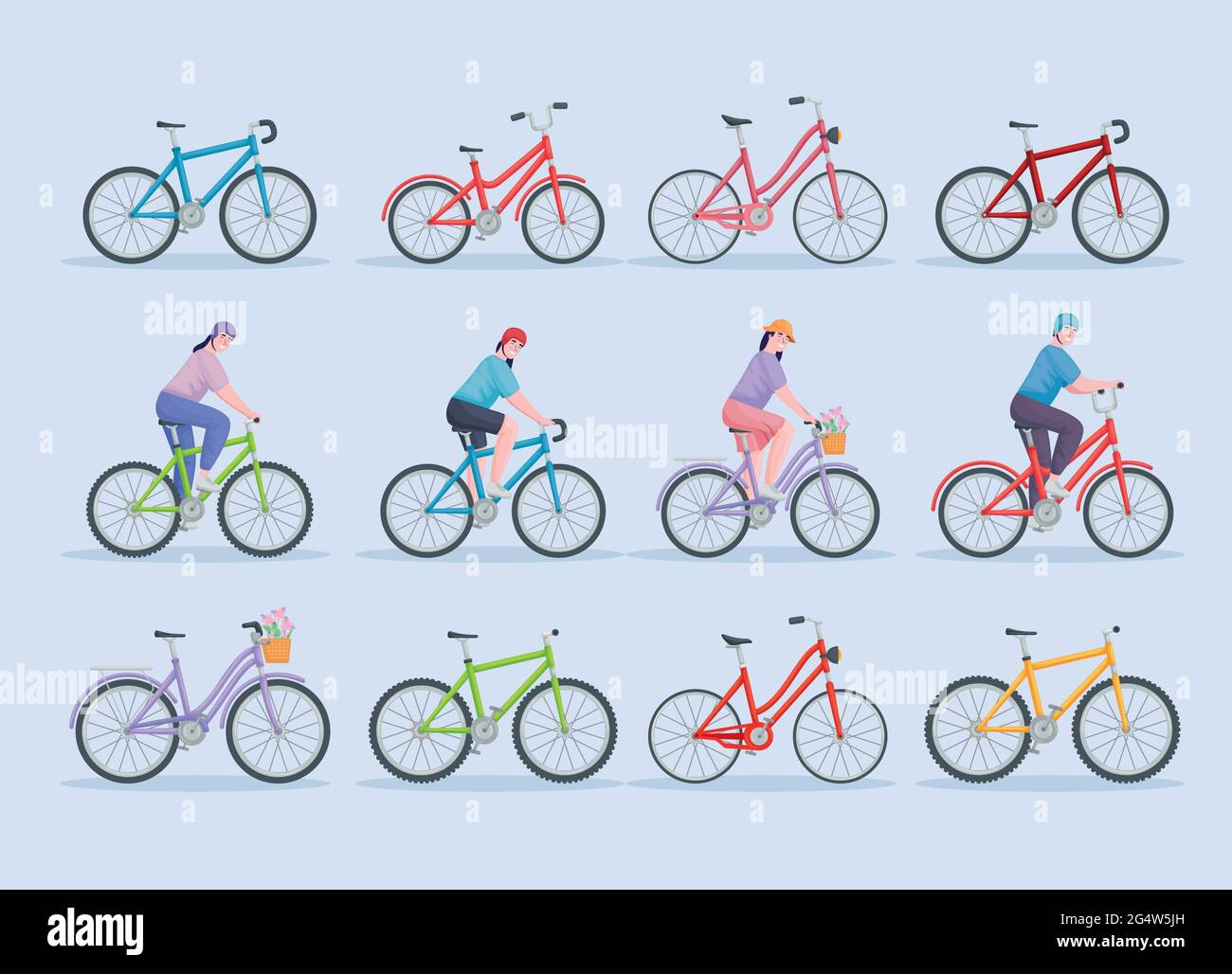 Group riding bicycles Stock Vector Images - Alamy