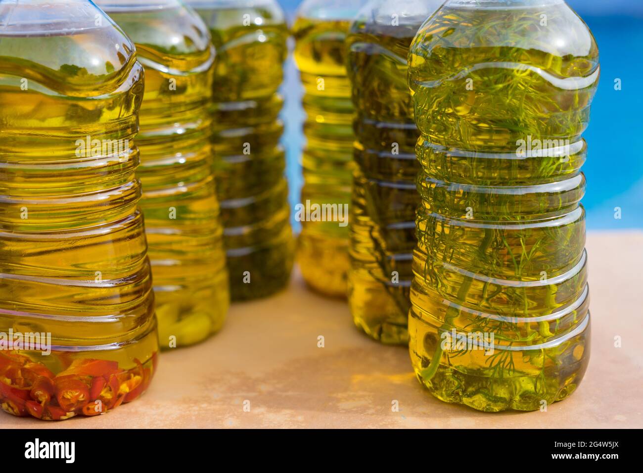 variants of aromatic cold-pressed olive oils with mediterranean herbs ...