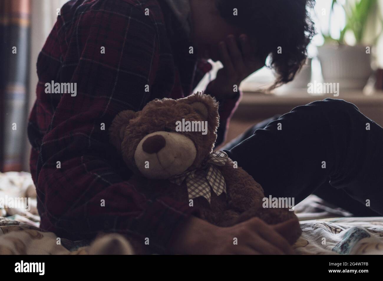 sad lonely teenager having trouble and cry in bedroom Stock Photo - Alamy