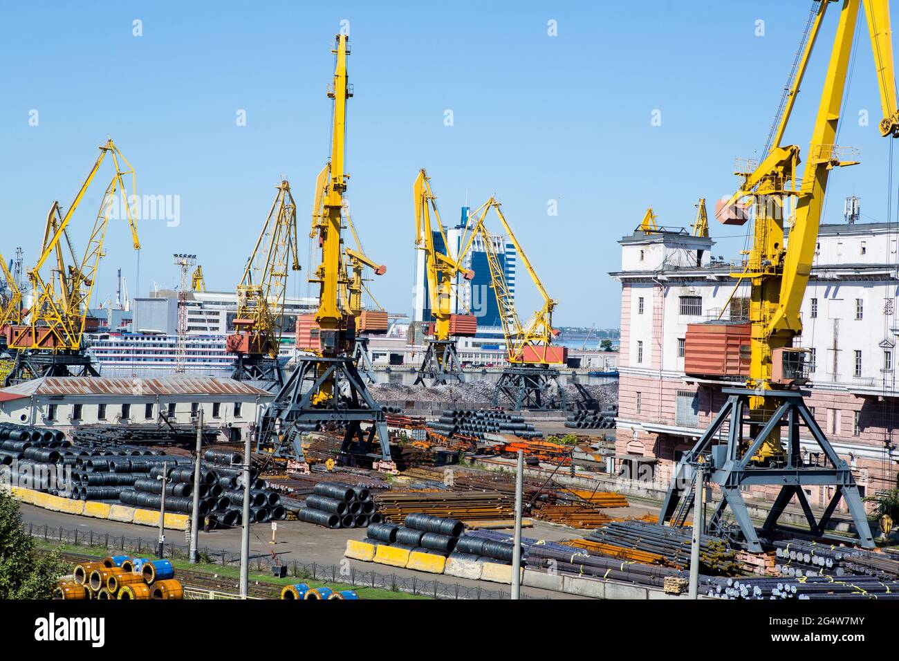 Industrial landscape port terminal general cargo. Port terminal for ...